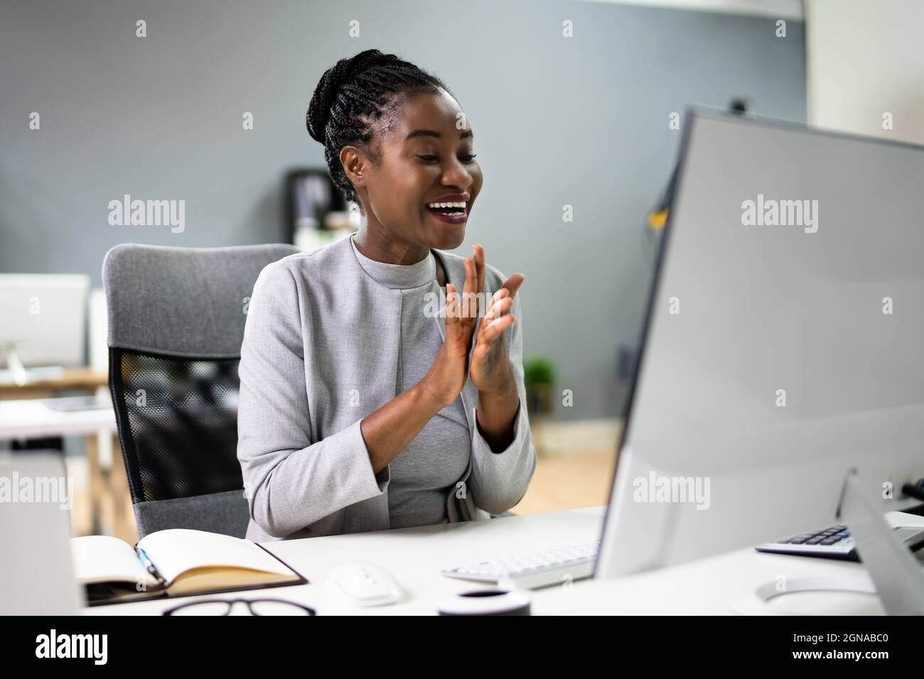 Virtual Business Meeting Video Conference Call Chat Stock Photo - Alamy