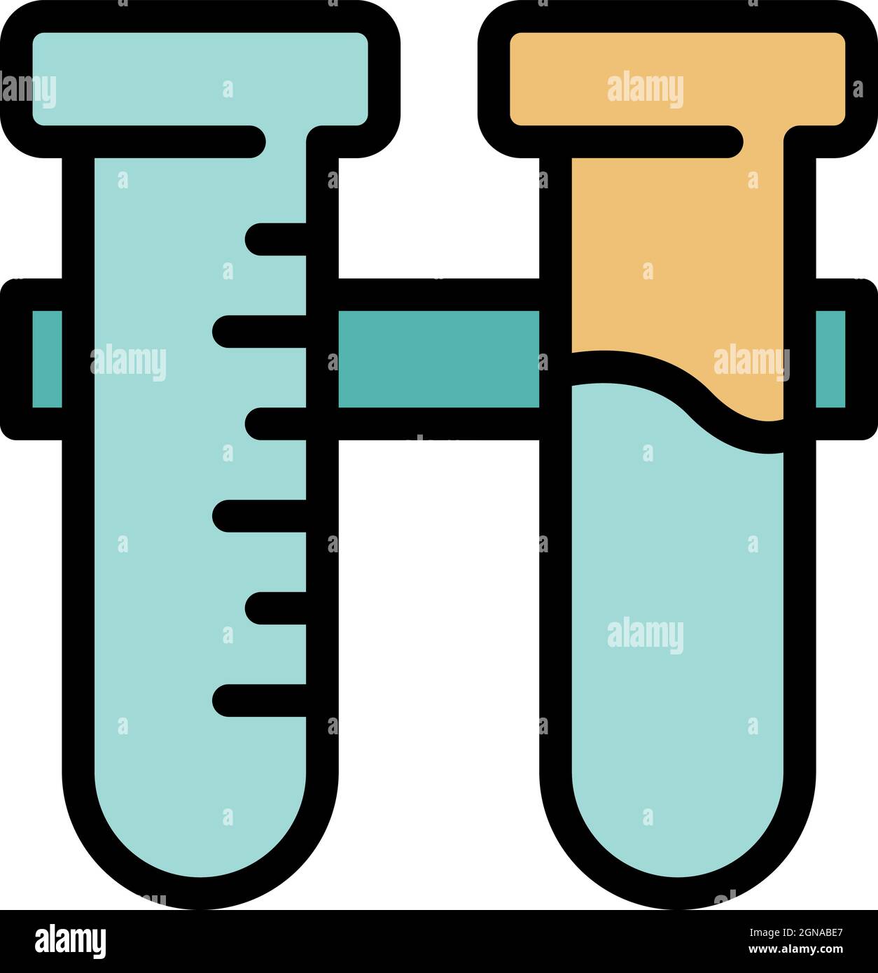 Measuring tubes icon. Outline measuring tubes vector icon color flat ...