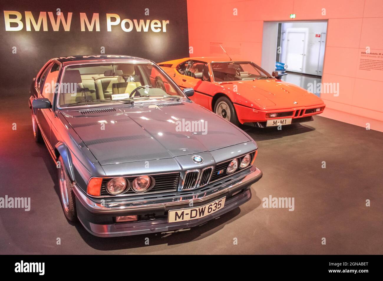 BMW 635CSi M in the E24 body in the showroom of the BMW Museum. The ...