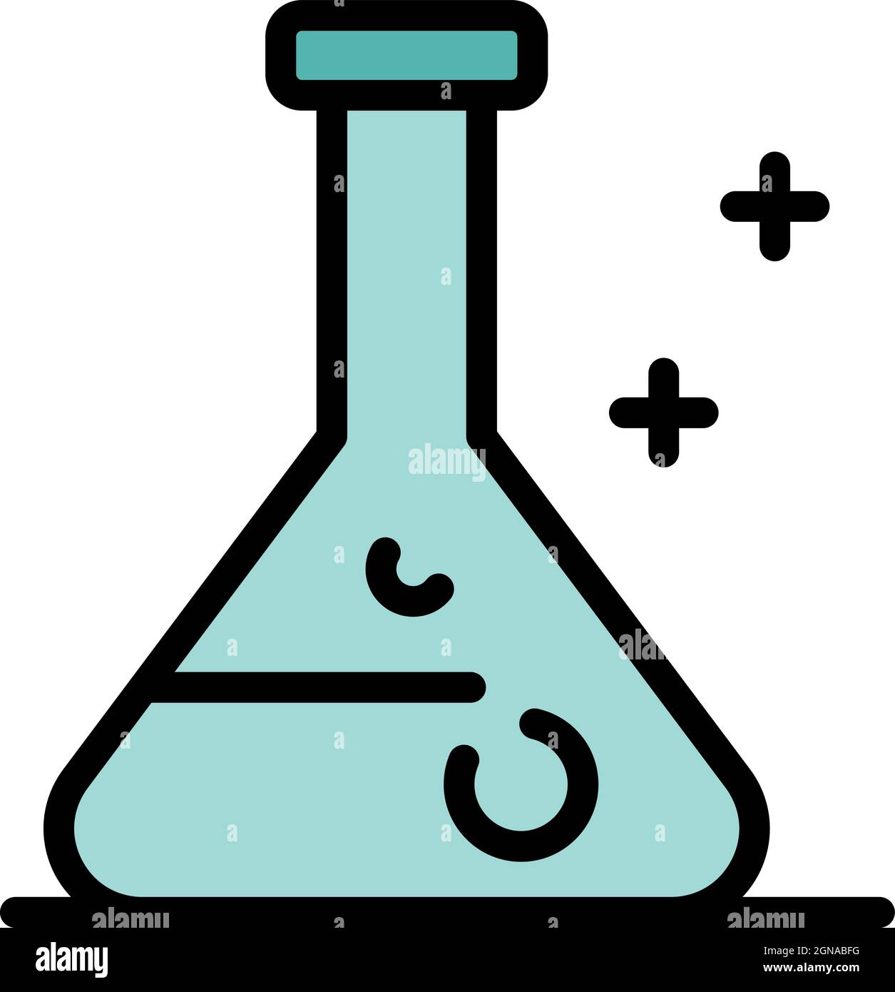 Laboratory flask icon. Outline laboratory flask vector icon color flat ...