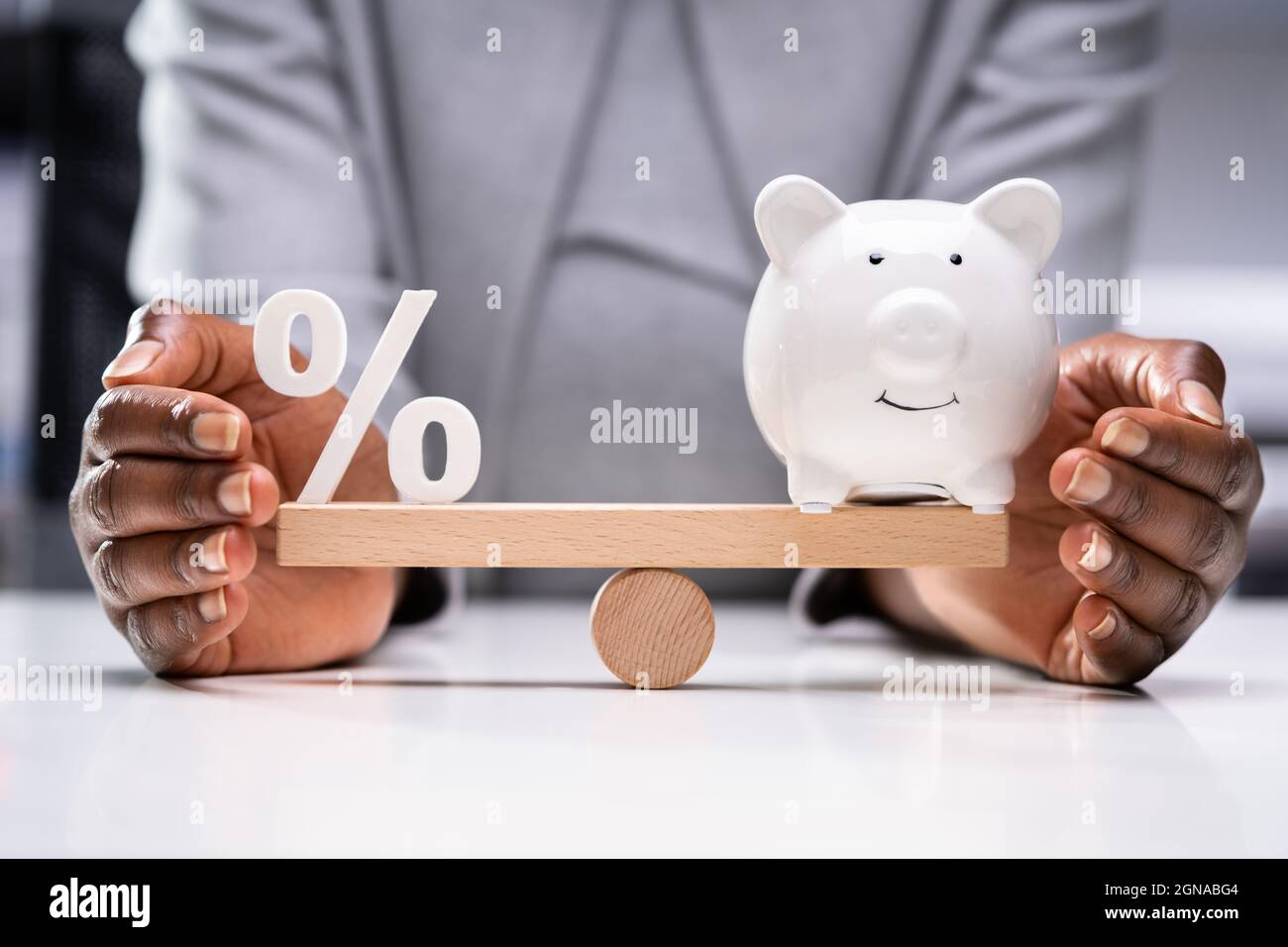Balance Scale Interest Percentage And Pension Money Budget Stock Photo ...