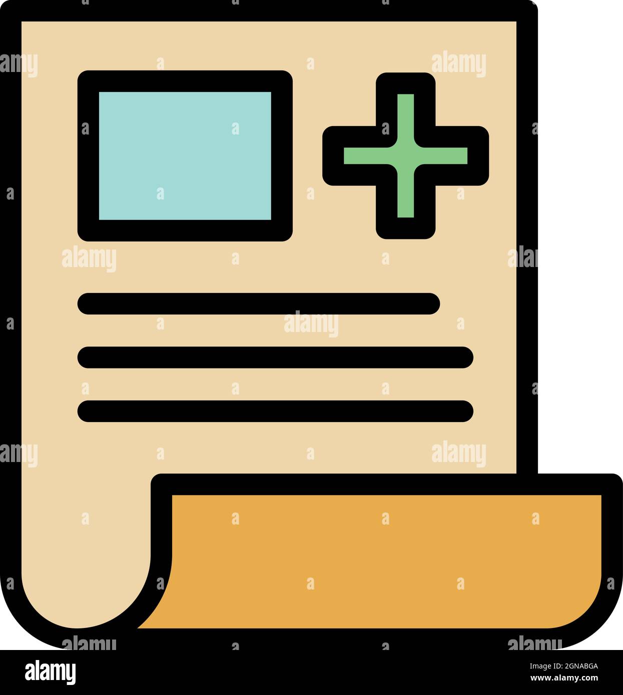 Medical record icon. Outline Medical record vector icon color flat ...
