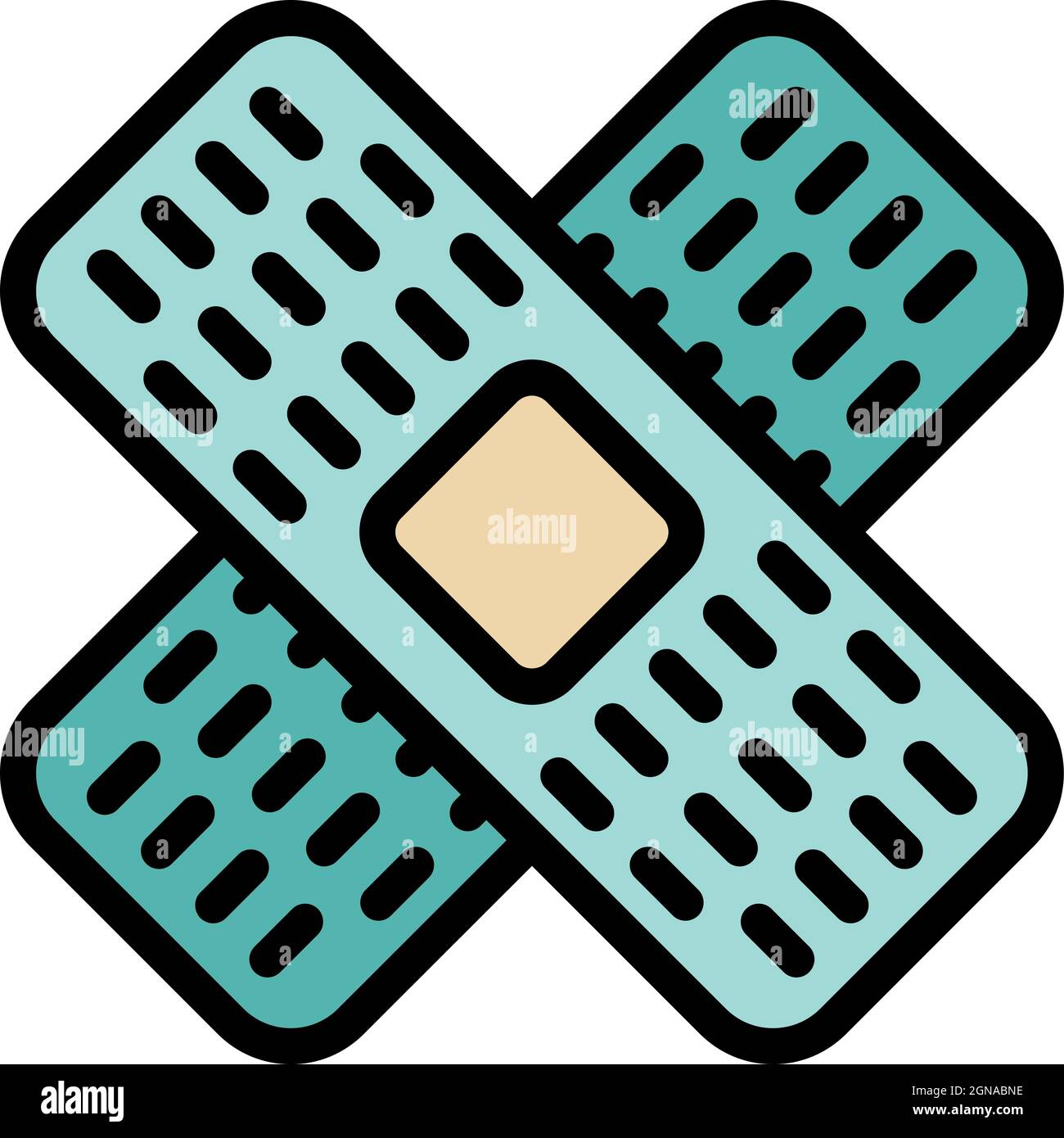 Medical patch icon. Outline medical patch vector icon color flat ...