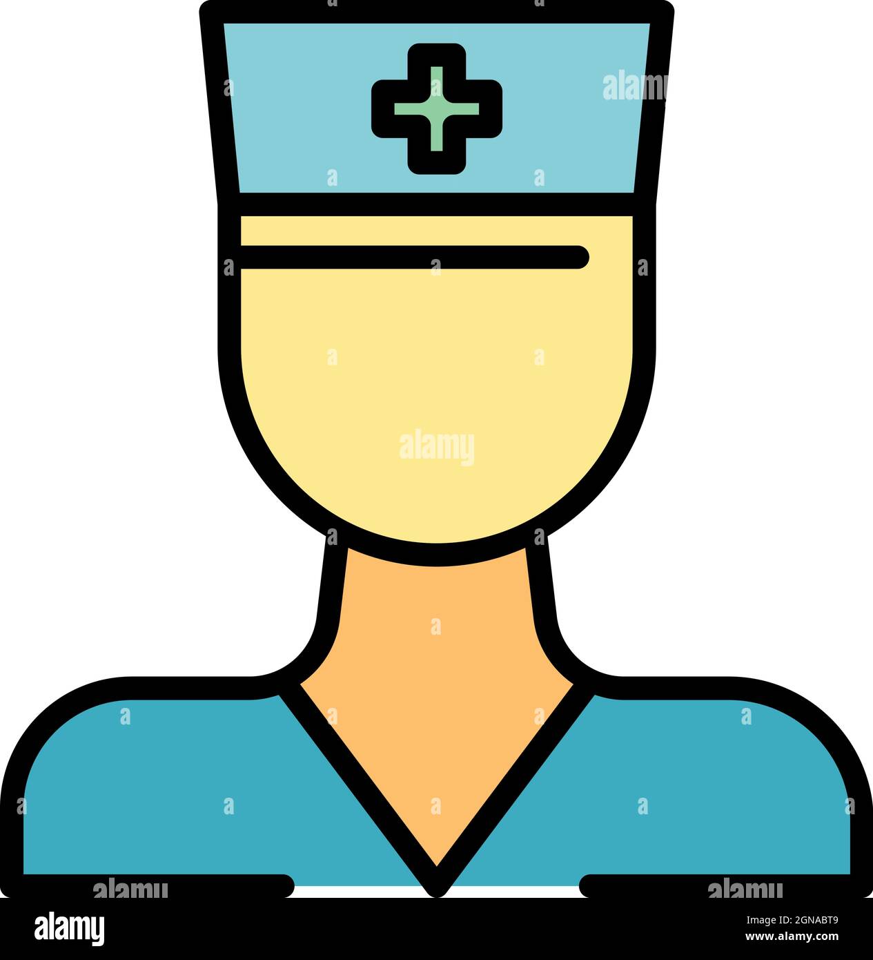 Medical expert icon. Outline medical expert vector icon color flat ...