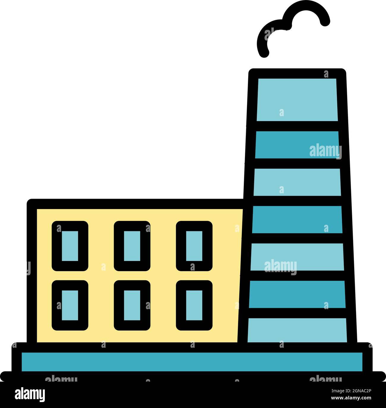 Modern factory icon. Outline modern factory vector icon color flat ...