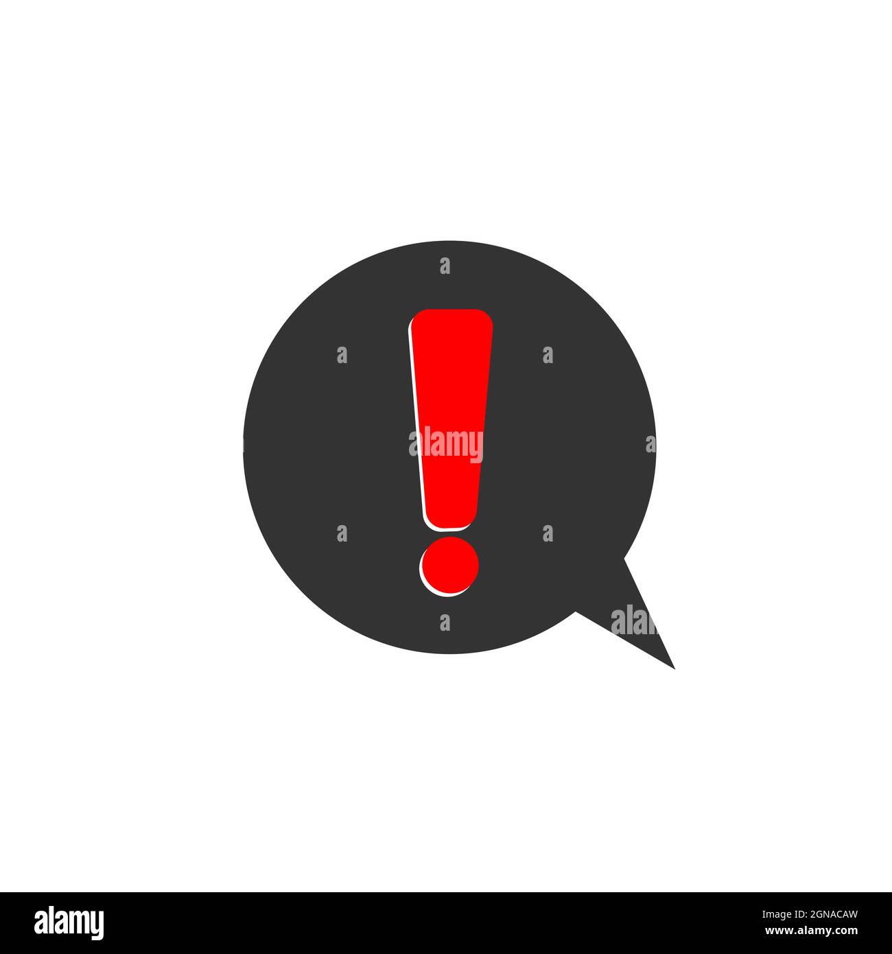 Message alert icon isolated on white background, alert message sign ...