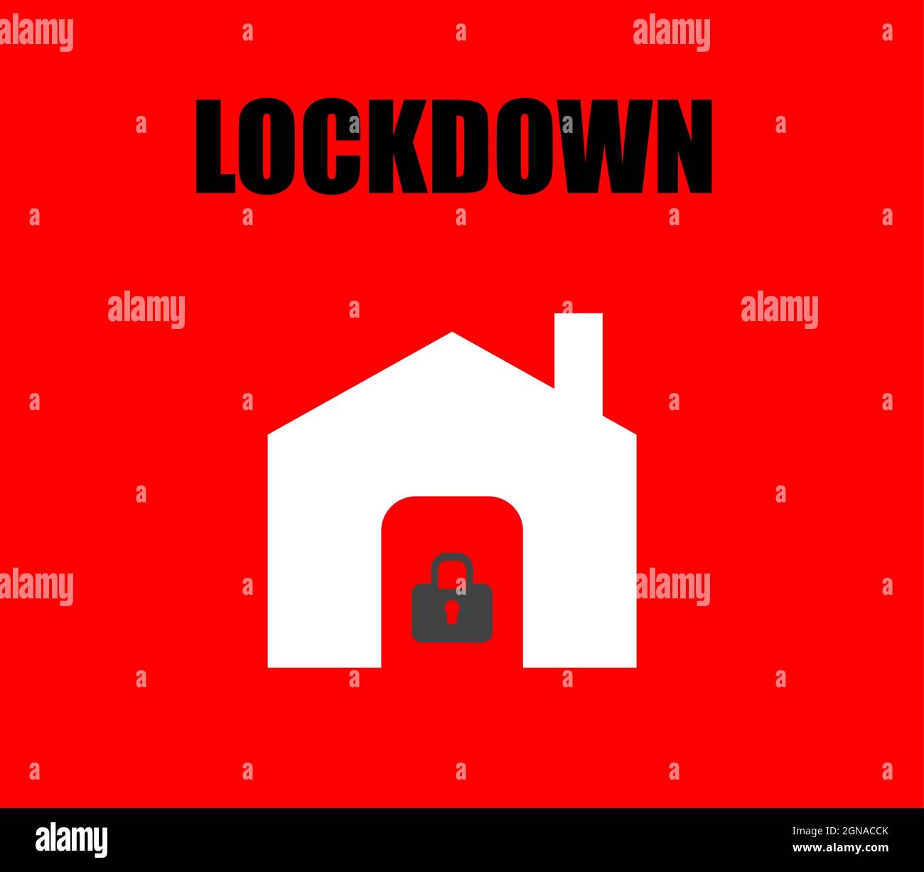 lockdown, home locked icon, house pock symbol, alert from coronavirus ...