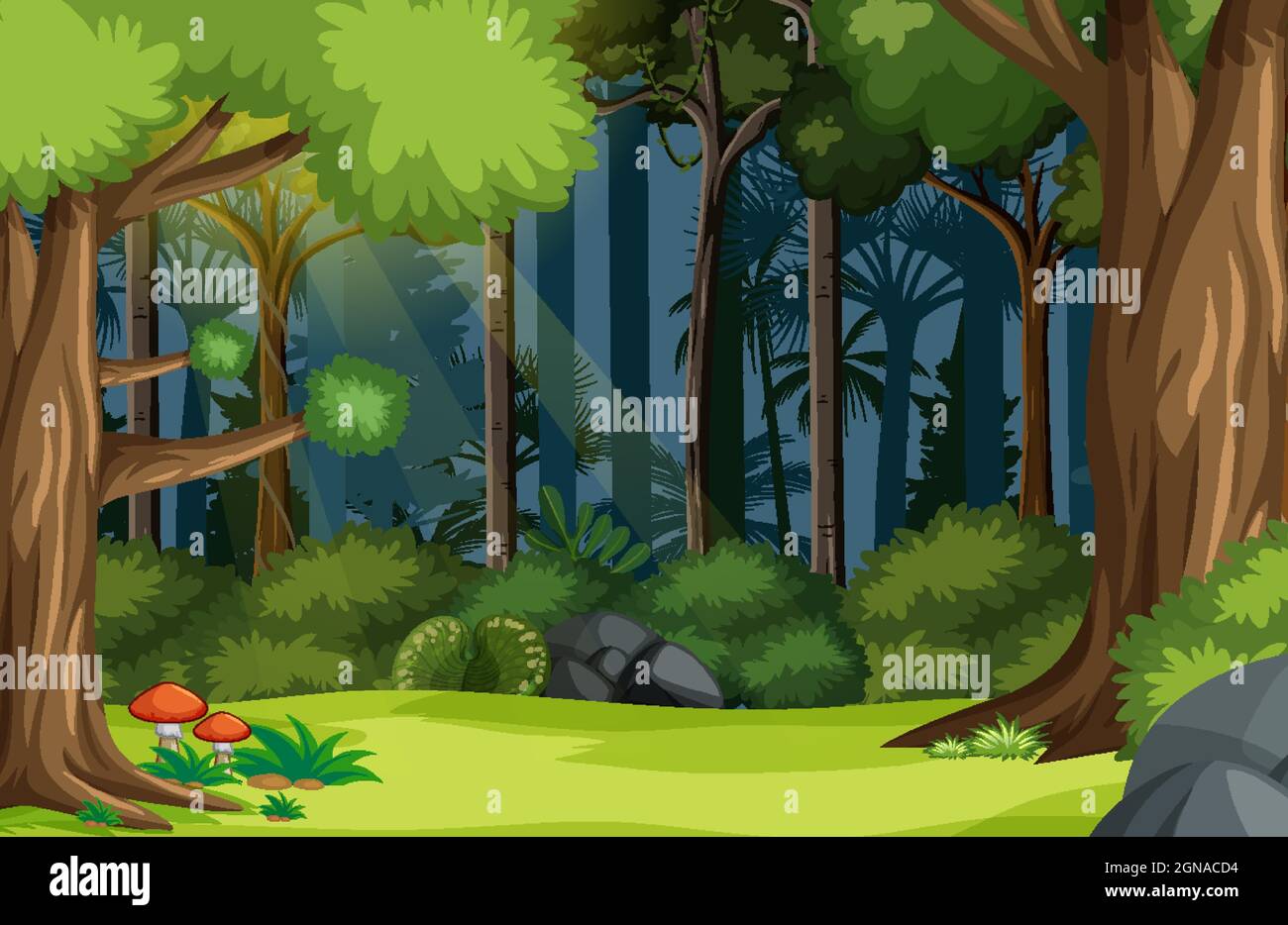 Nature forest landscape background illustration Stock Vector Image ...