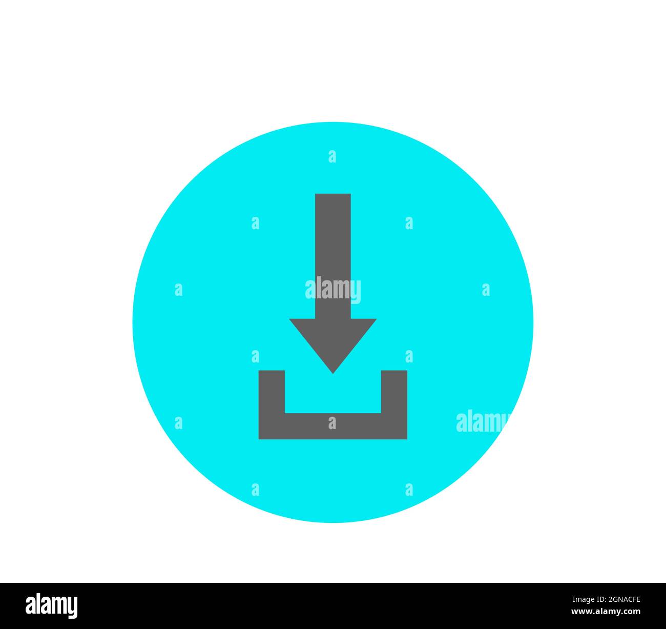 Round Download Button Isolated on White Background Stock Vector Image ...