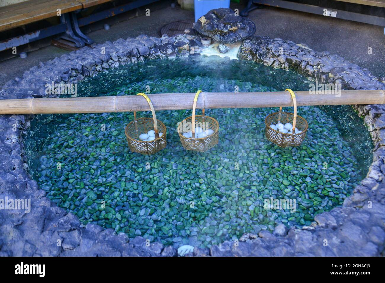 Onsen Tamago (Hot Spring Eggs) in Kusatsu Onsen Town, Japan. Eggs ...
