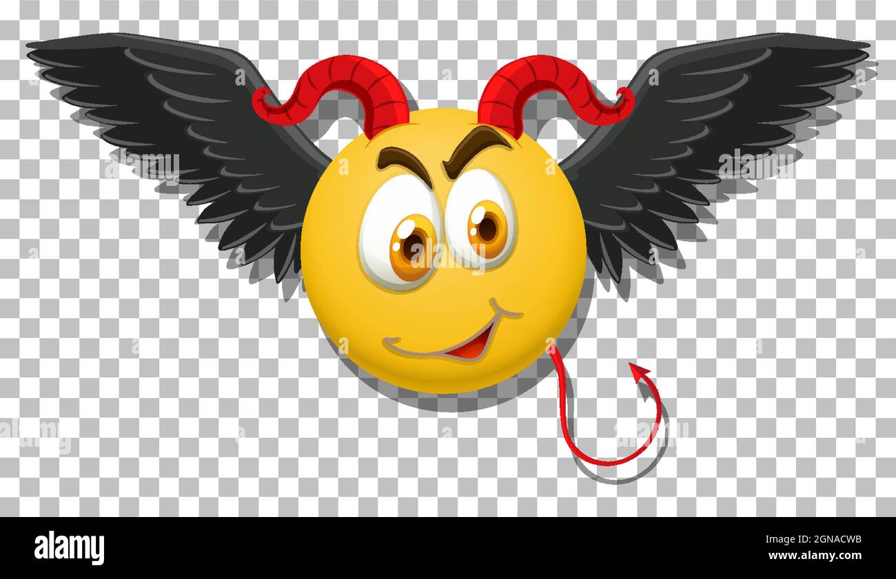 Devil emoticon with facial expression illustration Stock Vector Image ...