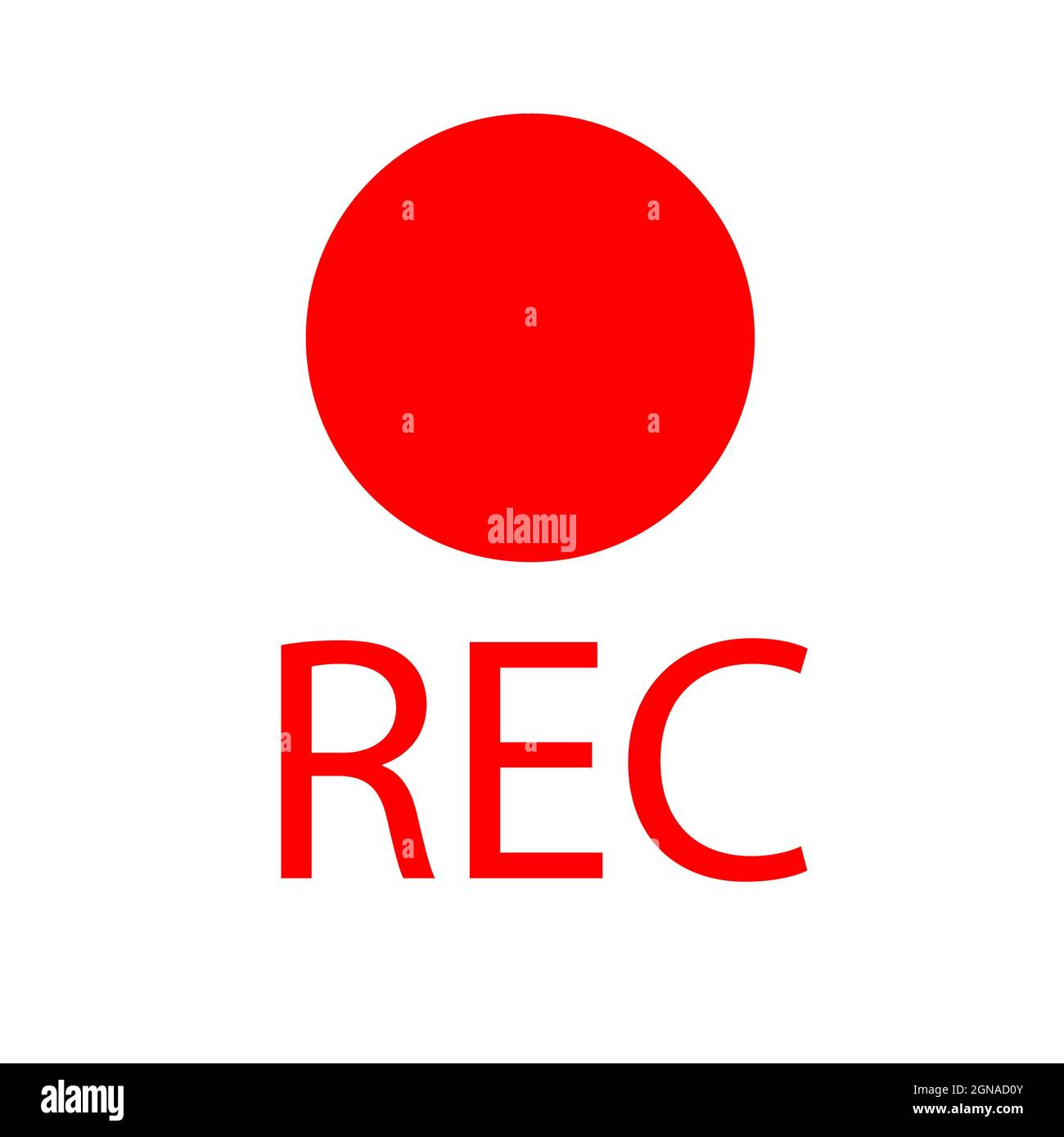Red recording icon isolated on white background Stock Vector Image ...