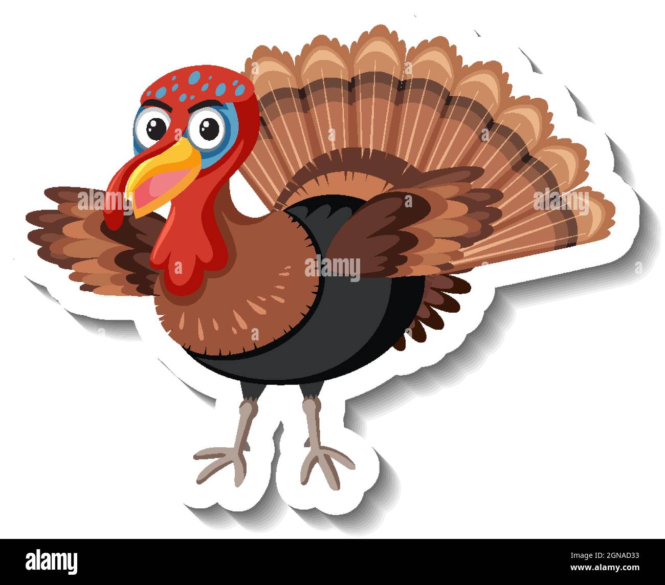 Isolated turkey sticker on white background illustration Stock Vector ...