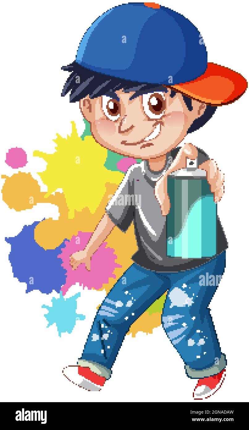 Teenage gangster cartoon character illustration Stock Vector Image ...