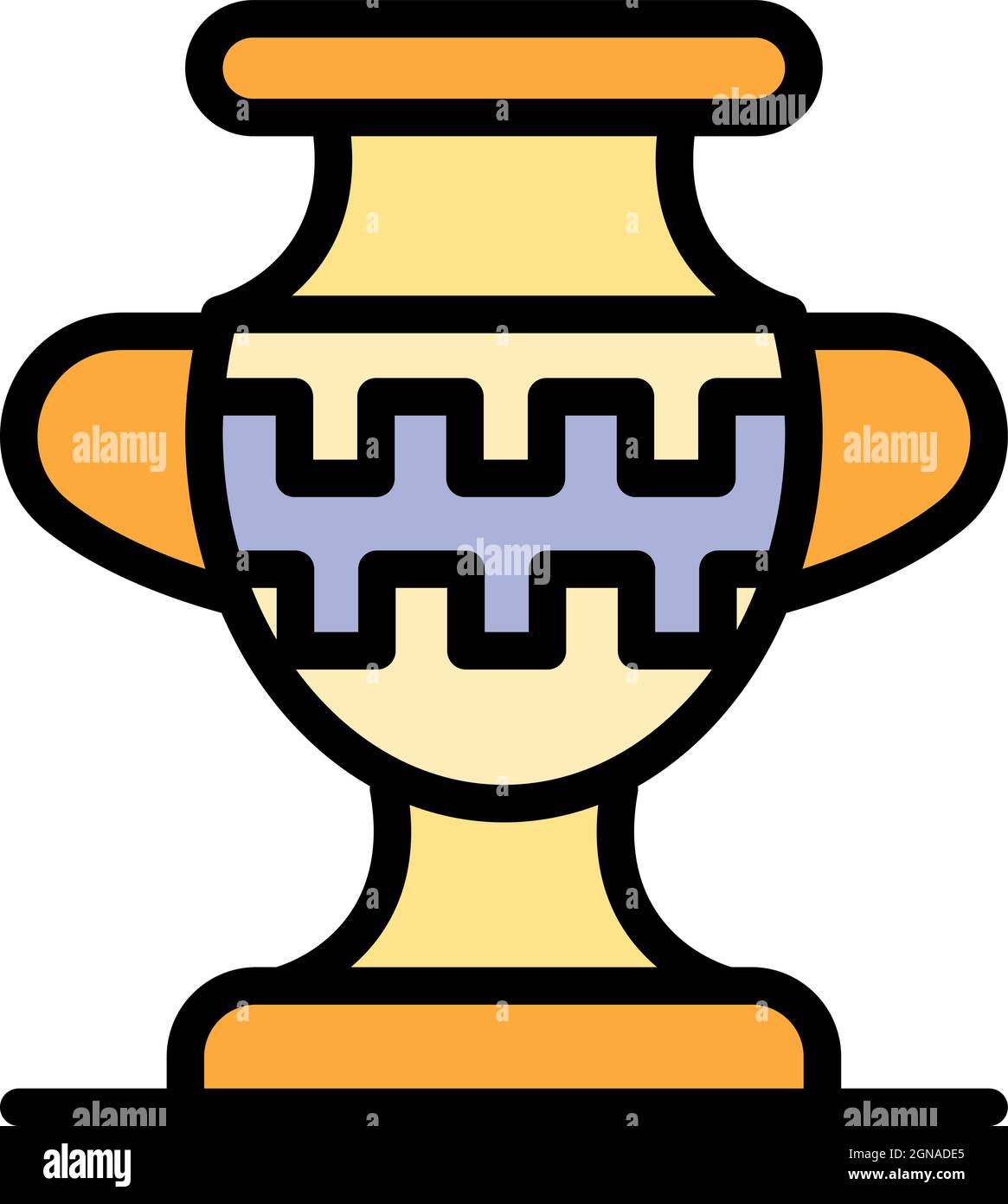 Greek vase icon. Outline greek vase vector icon color flat isolated ...