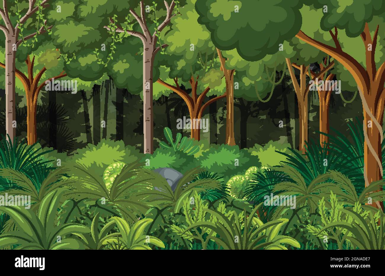 Nature forest landscape background illustration Stock Vector Image ...