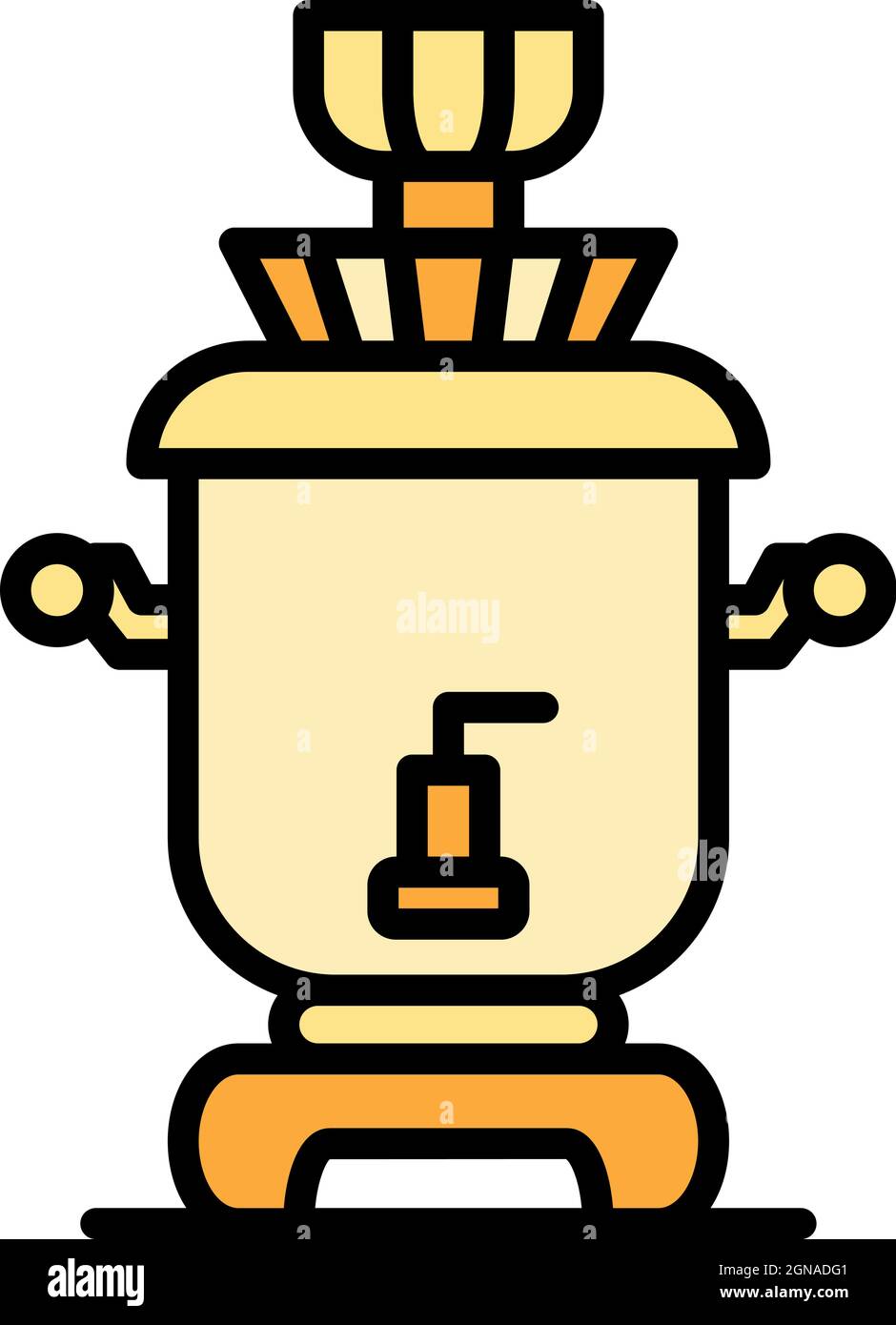 Classic samovar icon. Outline classic samovar vector icon color flat ...