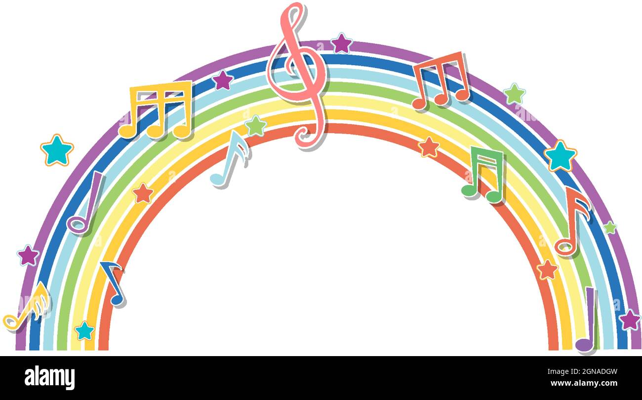 Rainbow with music melody symbols illustration Stock Vector Image & Art ...
