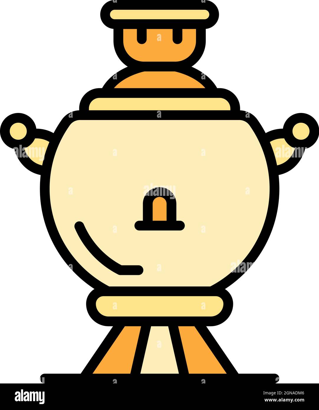 Ancient samovar icon. Outline ancient samovar vector icon color flat ...