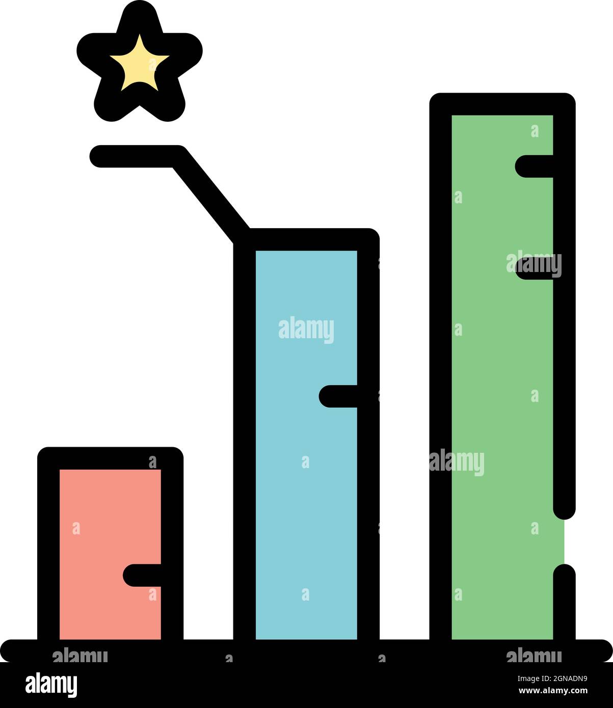 Advertising bar chart icon. Outline advertising bar chart vector icon ...