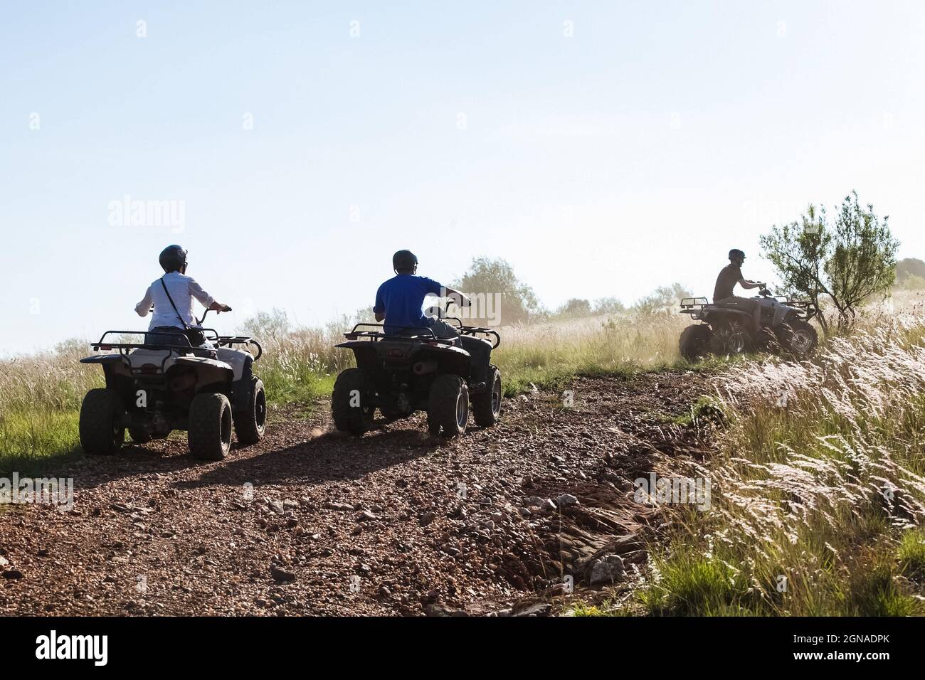 JOHANNESBURG, SOUTH AFRICA - Aug 11, 2021: A Quad bike adventure riding ...
