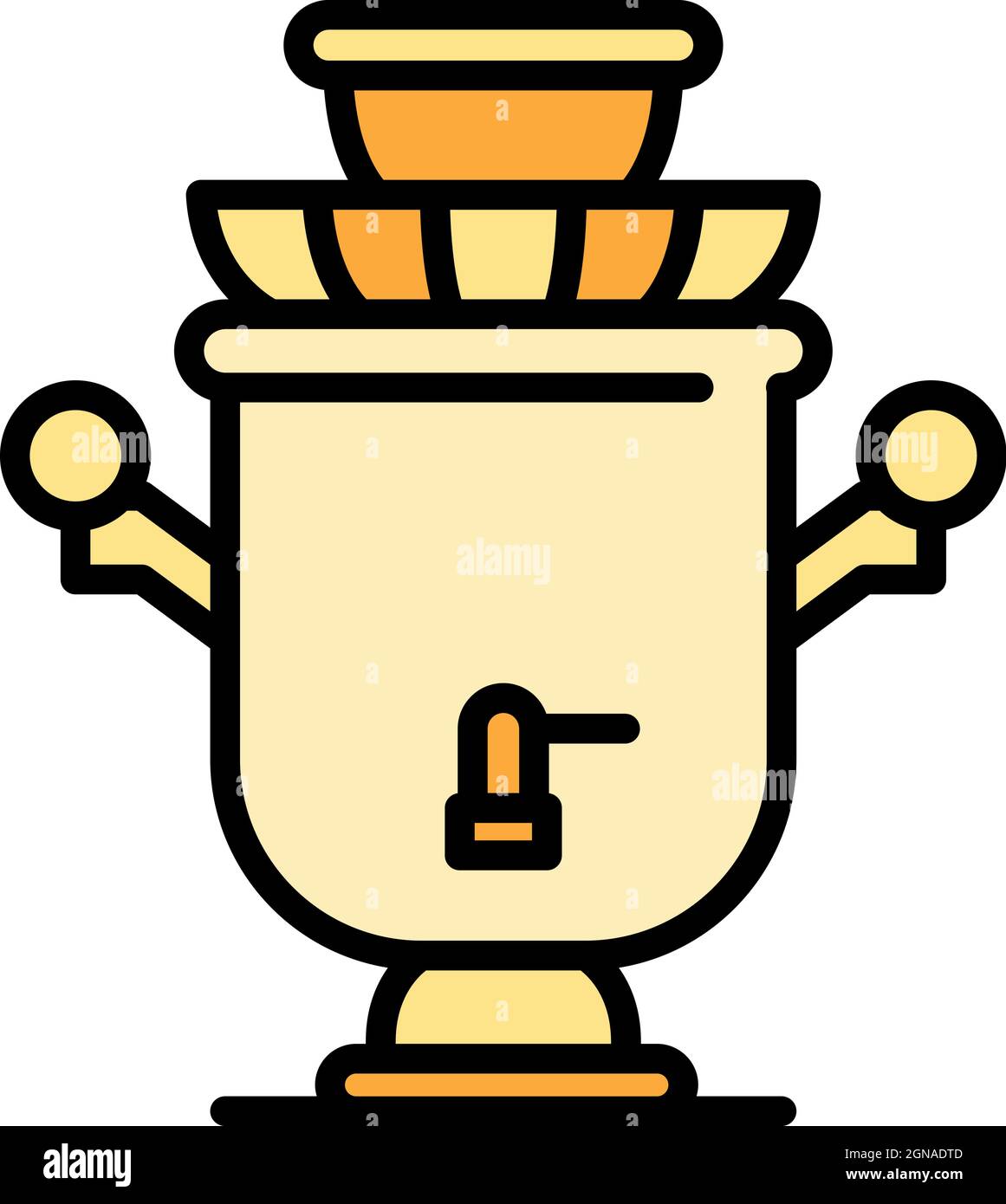 Old samovar icon. Outline old samovar vector icon color flat isolated ...