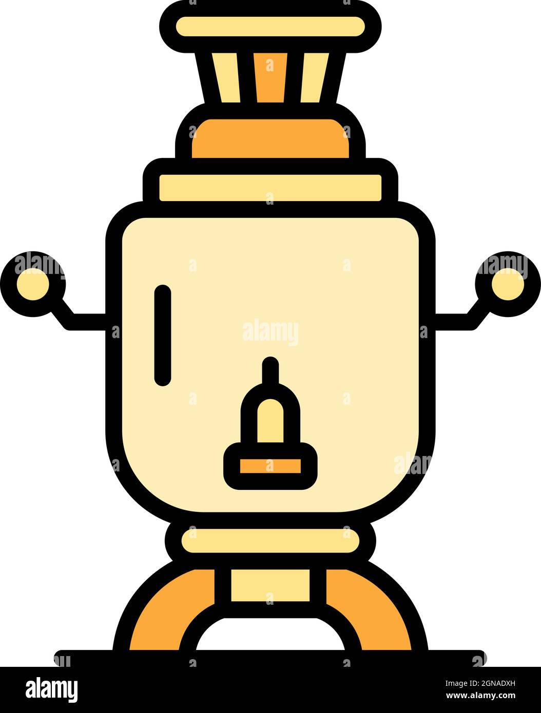 Samovar icon. Outline samovar vector icon color flat isolated Stock ...