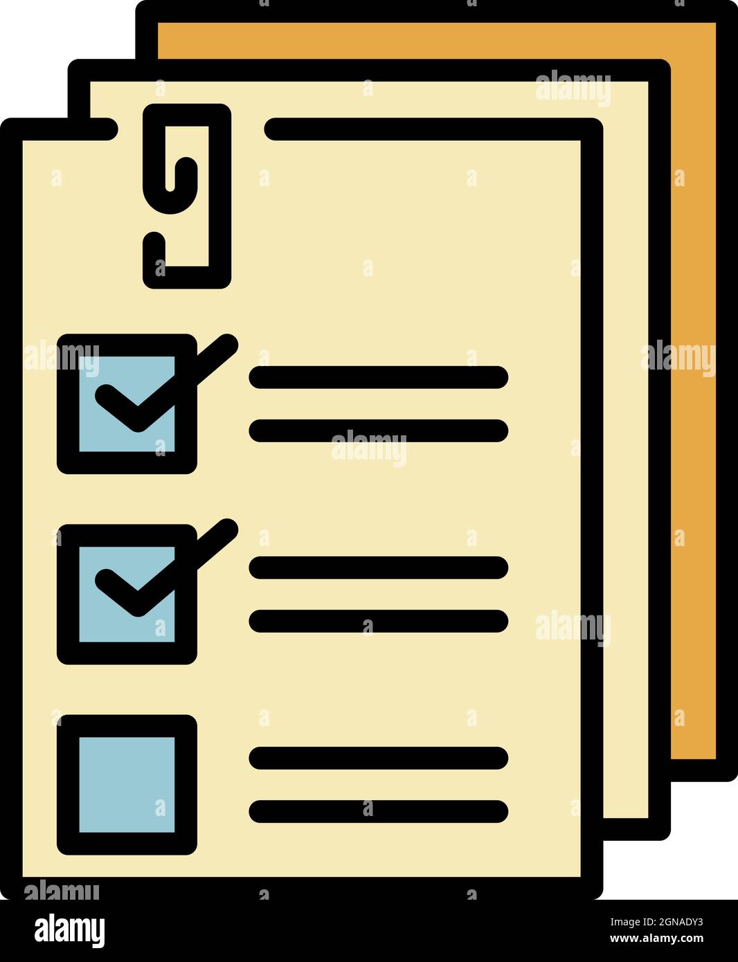 List forms icon. Outline list forms vector icon color flat isolated ...