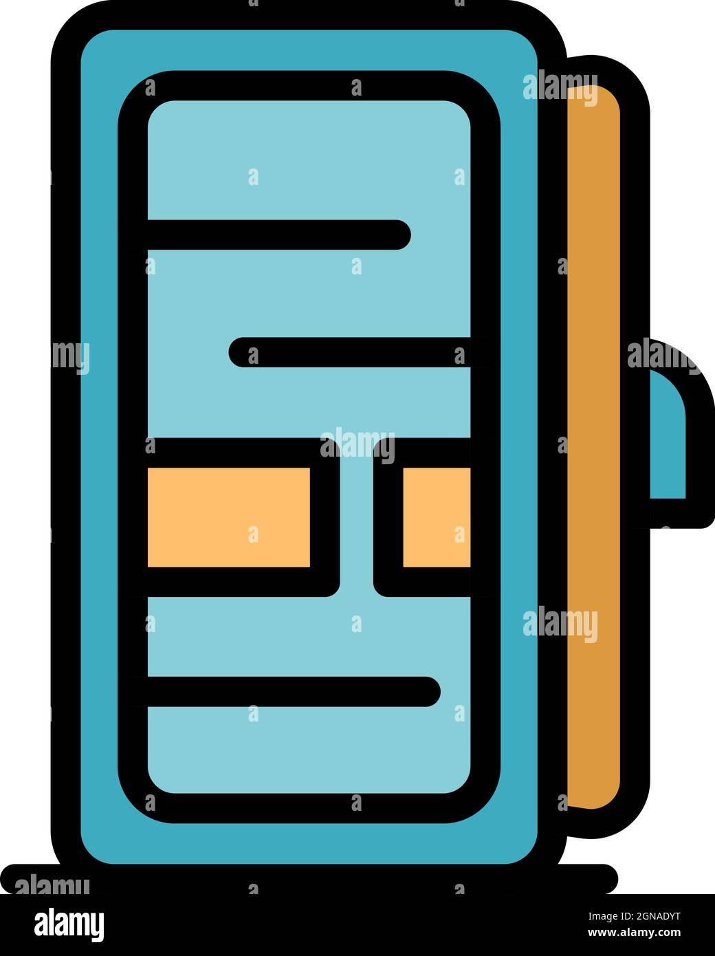 Fridge with open door icon. Outline fridge with open door vector icon ...