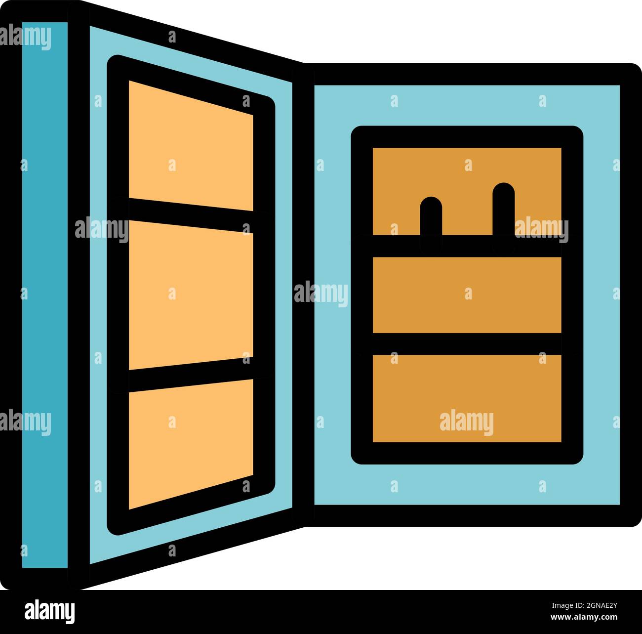 Open refrigerator door icon. outline Open refrigerator door vector icon ...