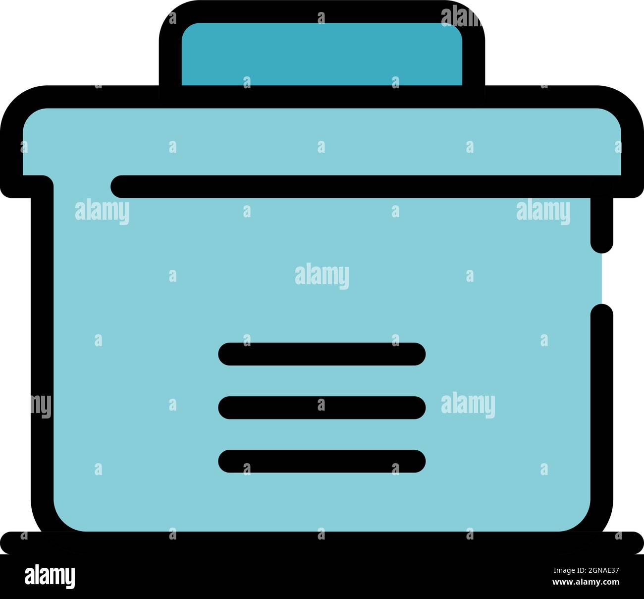 Portable fridge icon. Outline portable fridge vector icon color flat ...