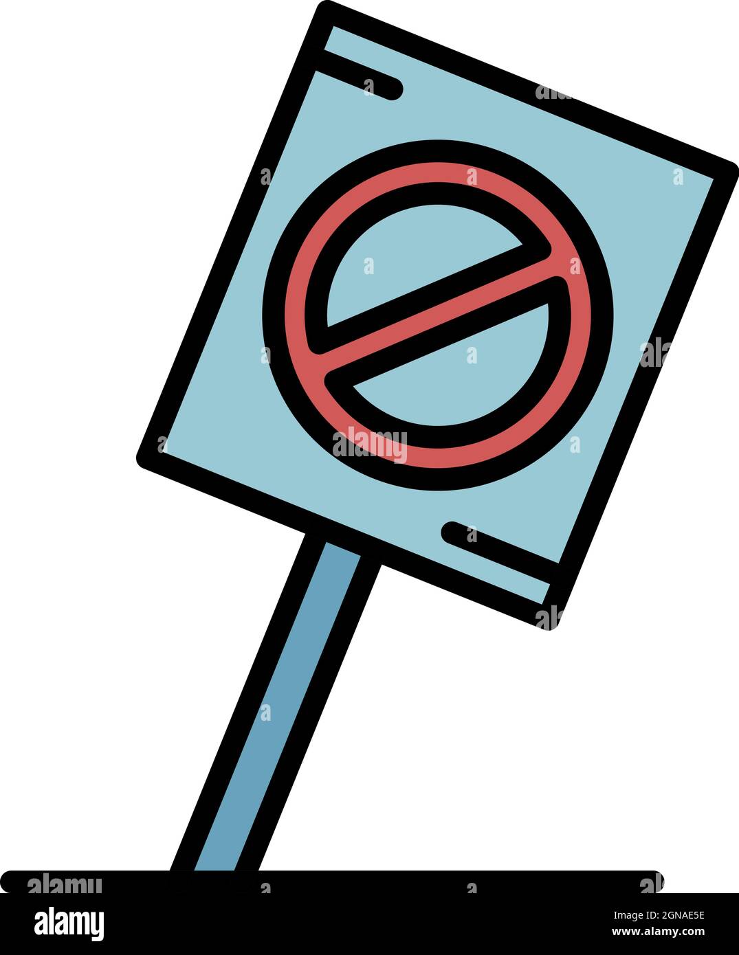 Protest placard icon. Outline protest placard vector icon color flat ...