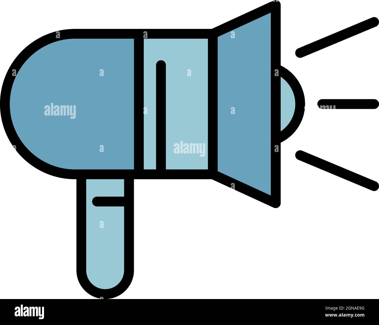 Hand speaker icon. Outline hand speaker vector icon color flat isolated ...