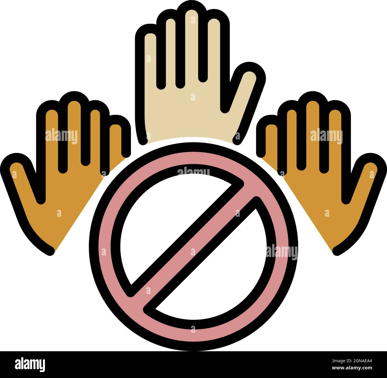 People hands protest icon. Outline people hands protest vector icon ...