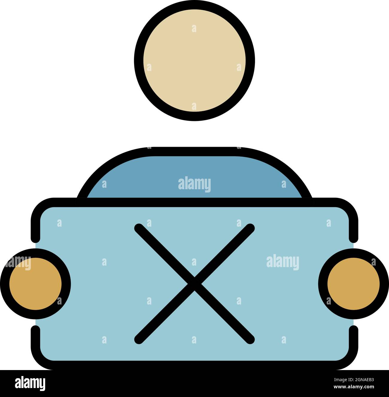 No protest banner icon. Outline no protest banner vector icon color ...