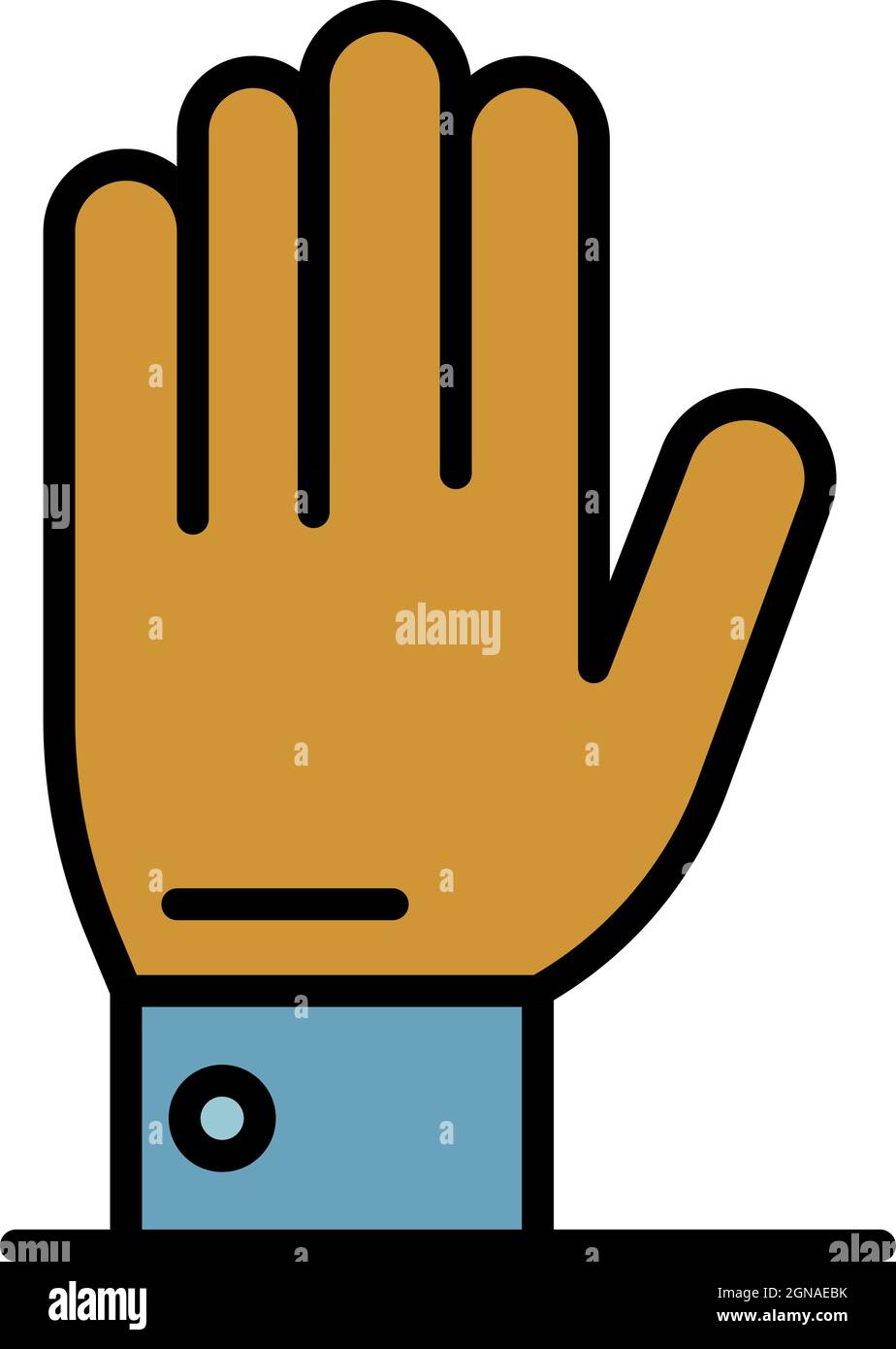 Protest hand icon. Outline protest hand vector icon color flat isolated ...
