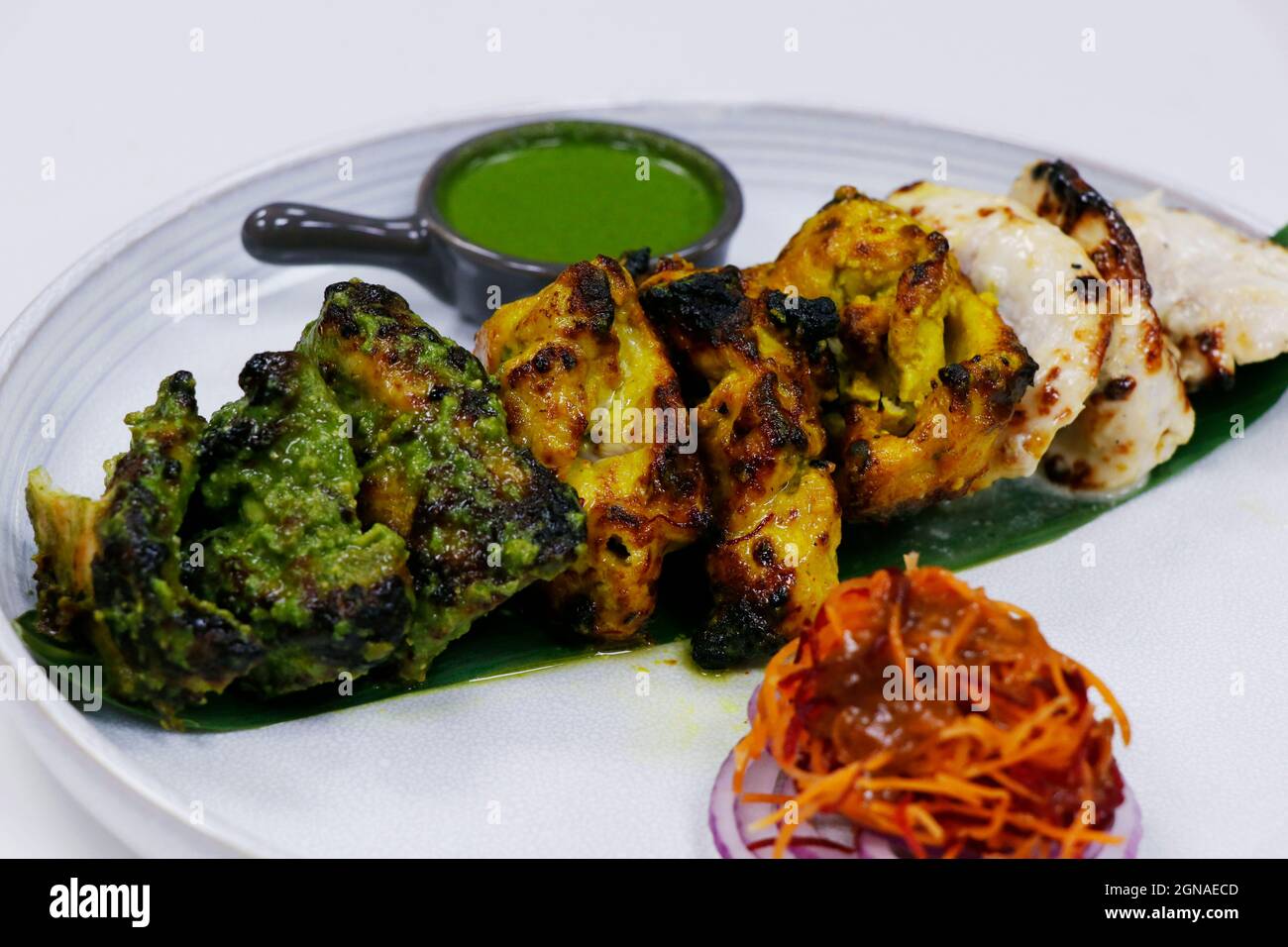 assorted flavored tandoori chicken tikka, cream, saffron and spinach ...