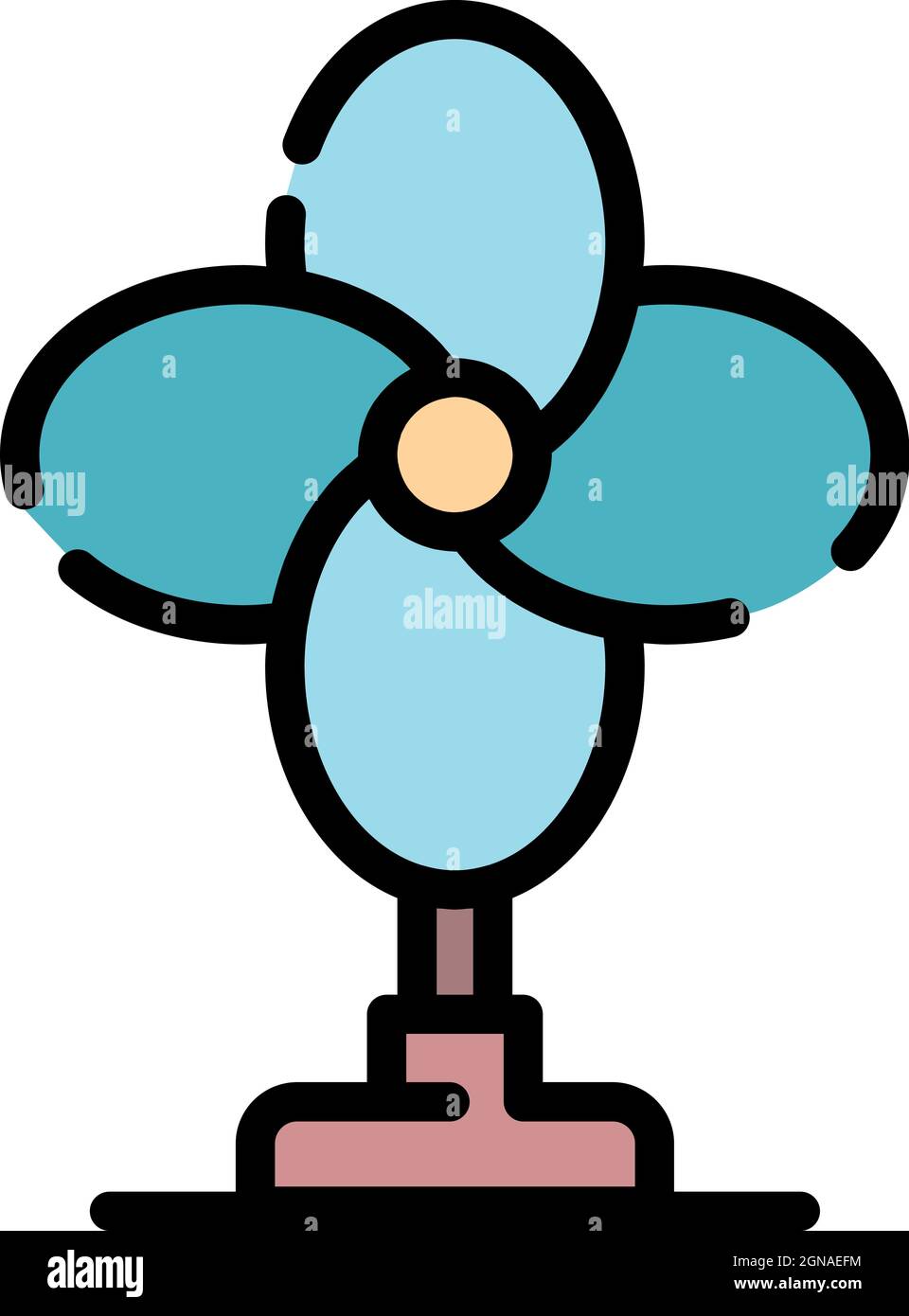 Mini fan icon. Outline mini fan vector icon color flat isolated Stock ...