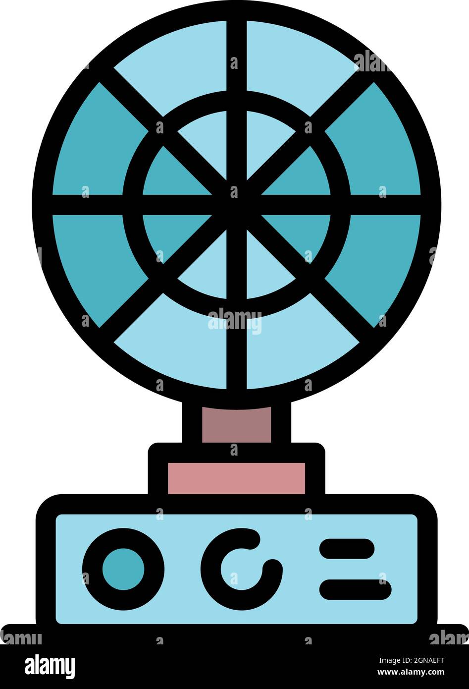 Table fan icon. Outline table fan vector icon color flat isolated Stock ...