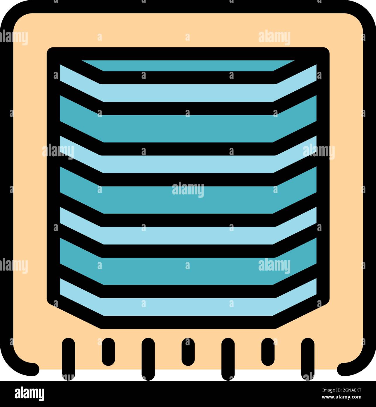 Ventilation grill icon. Outline ventilation grill vector icon color ...