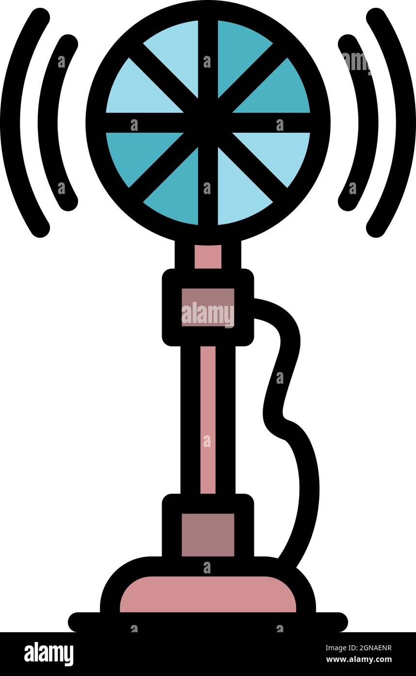 Floor fan icon. Outline floor fan vector icon color flat isolated Stock ...