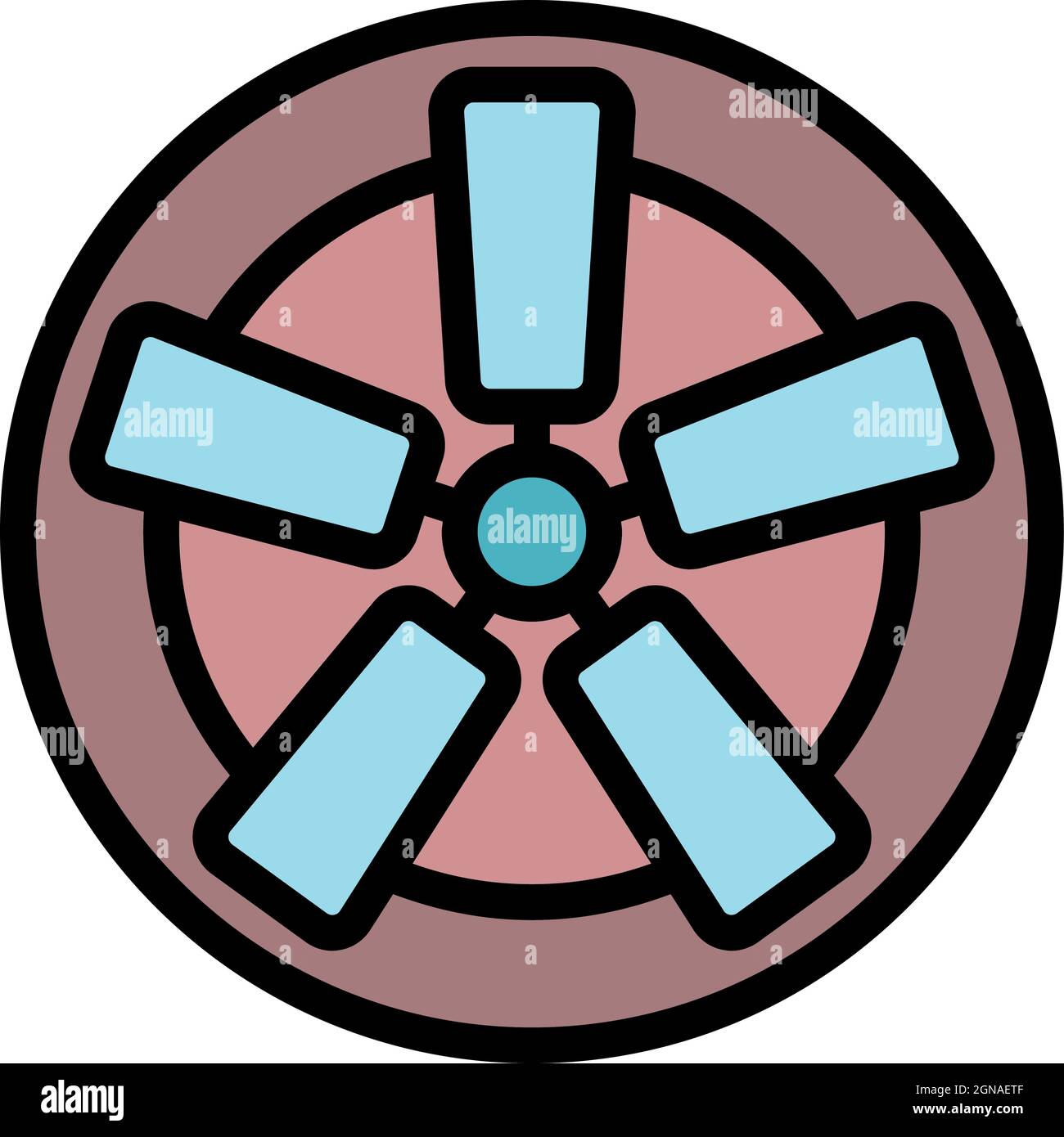Fan with rectangular blades icon. Outline fan with rectangular blades ...