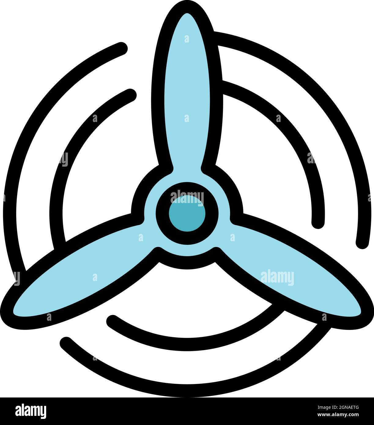 Airplane propeller icon. Outline airplane propeller vector icon color ...