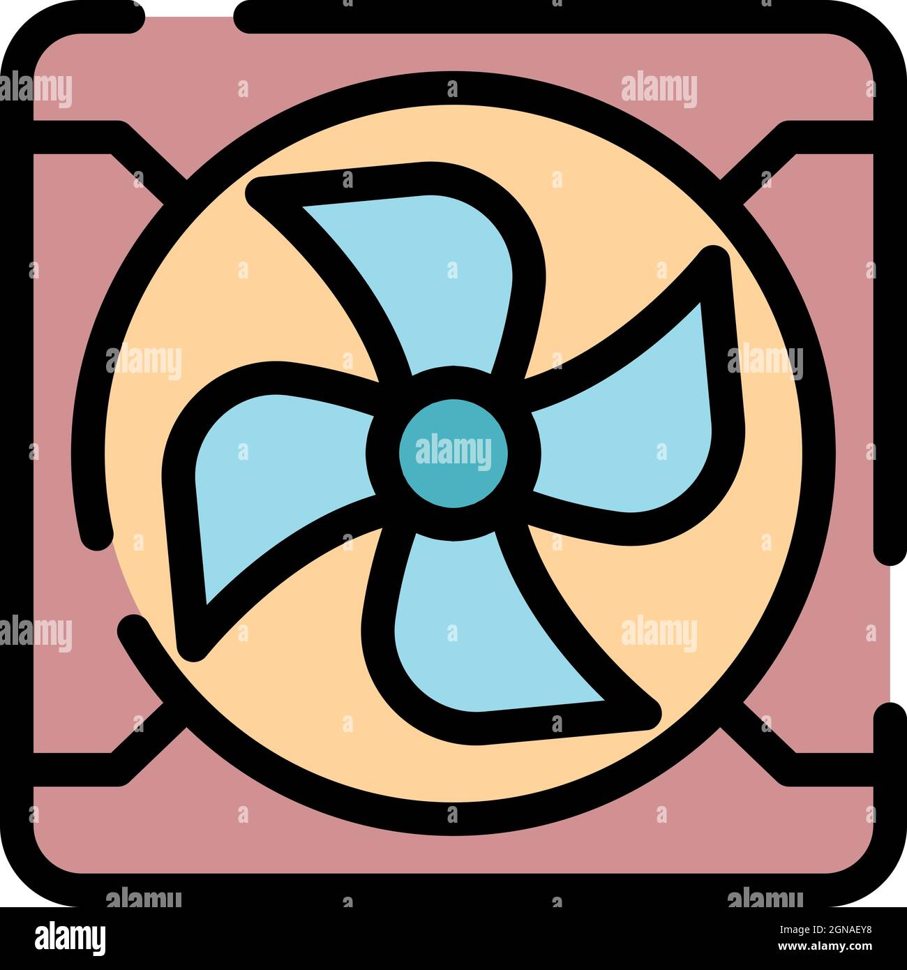 Exhaust fan icon. Outline exhaust fan vector icon color flat isolated ...