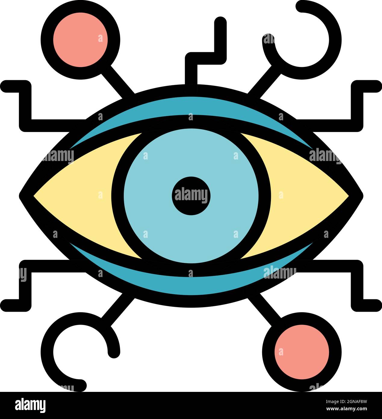 Aztec eye alchemy icon. Outline aztec eye alchemy vector icon color ...