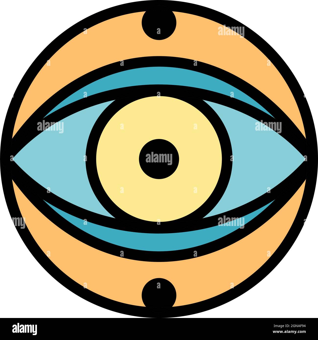 Mystery eye icon. Outline mystery eye vector icon color flat isolated ...