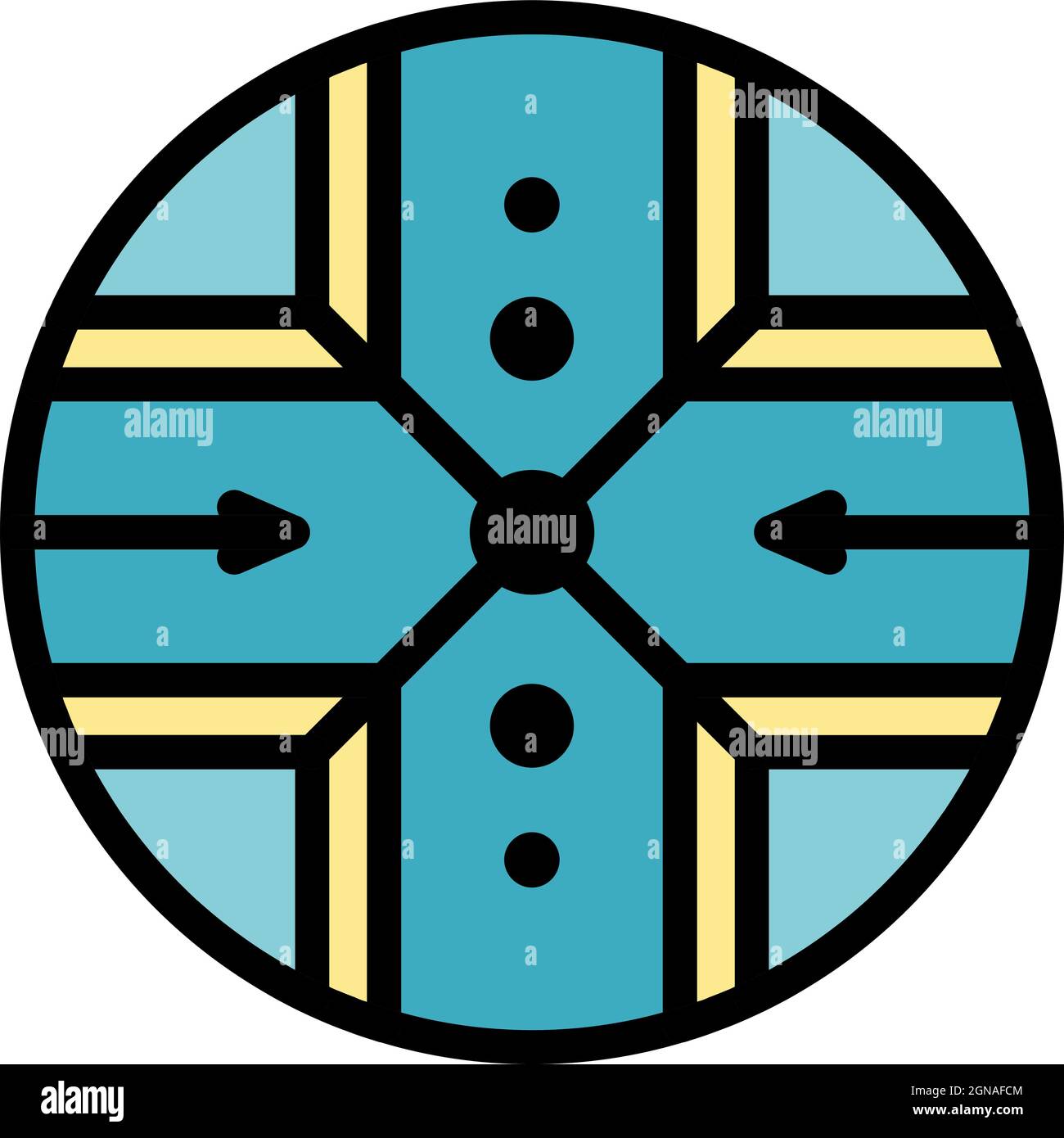 Alchemy cross icon. Outline alchemy cross vector icon color flat ...