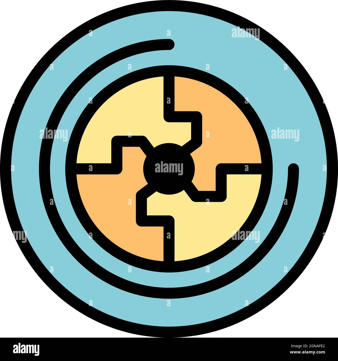 Circle alchemy icon. Outline circle alchemy vector icon color flat ...
