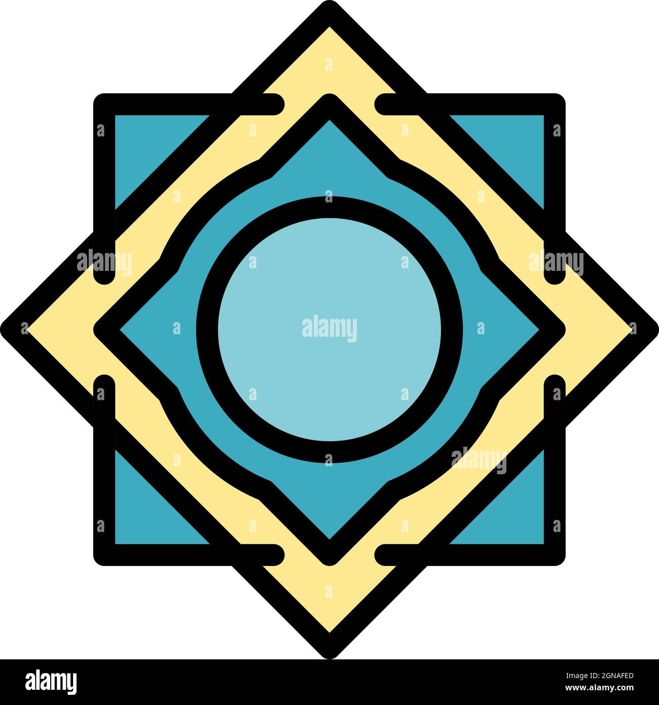 Square circle alchemy icon. Outline square circle alchemy vector icon ...