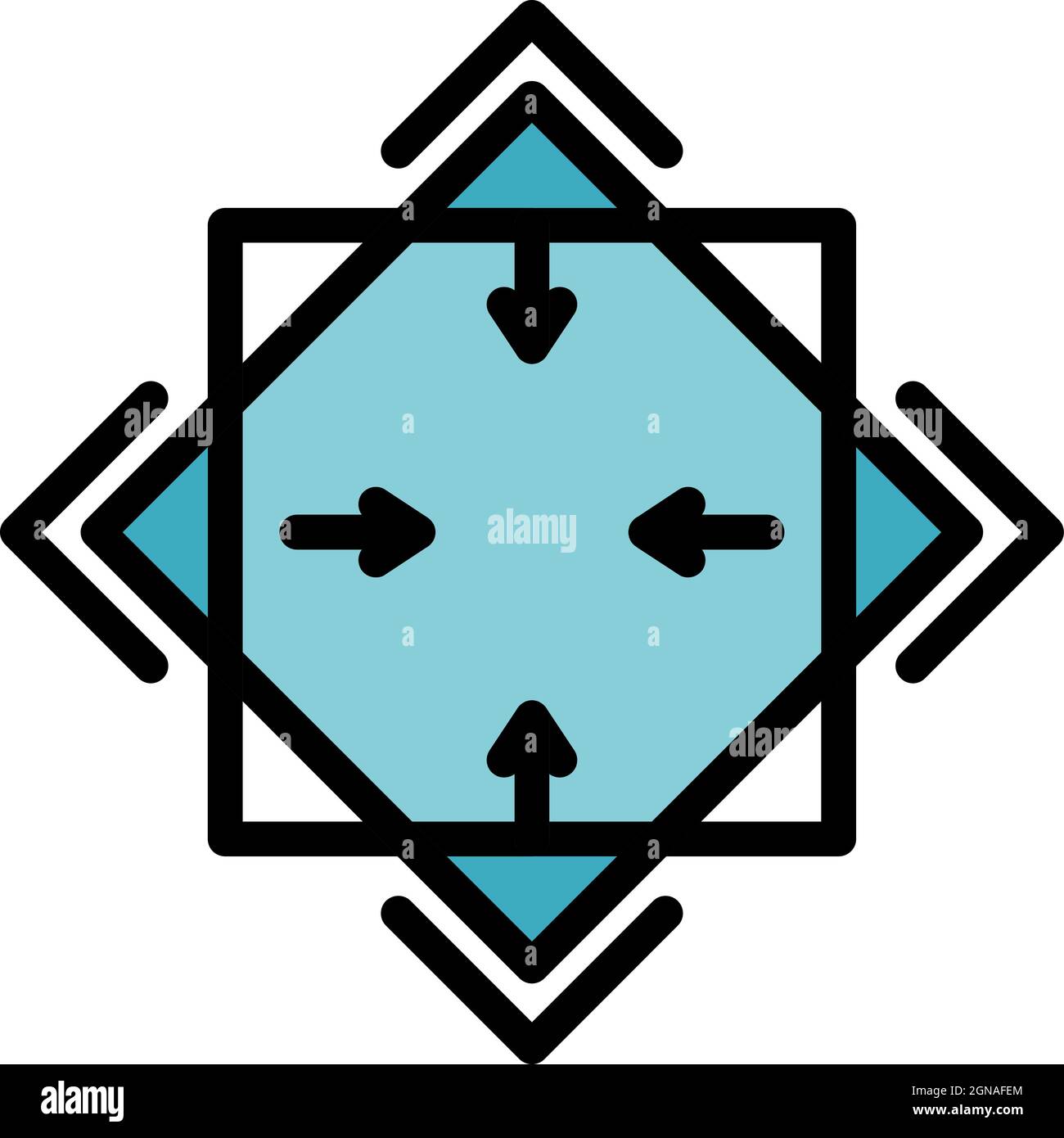 Alchemy square icon. Outline alchemy square vector icon color flat ...